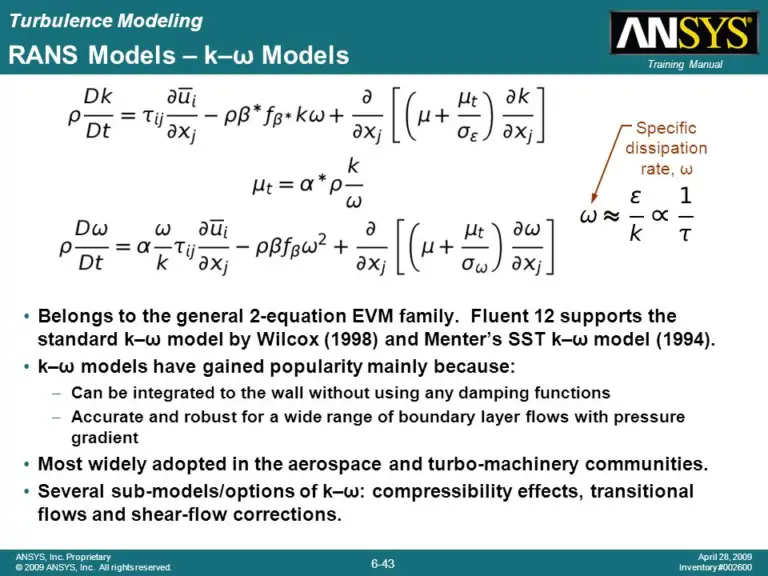 Pros and Cons of k-w SST Model
