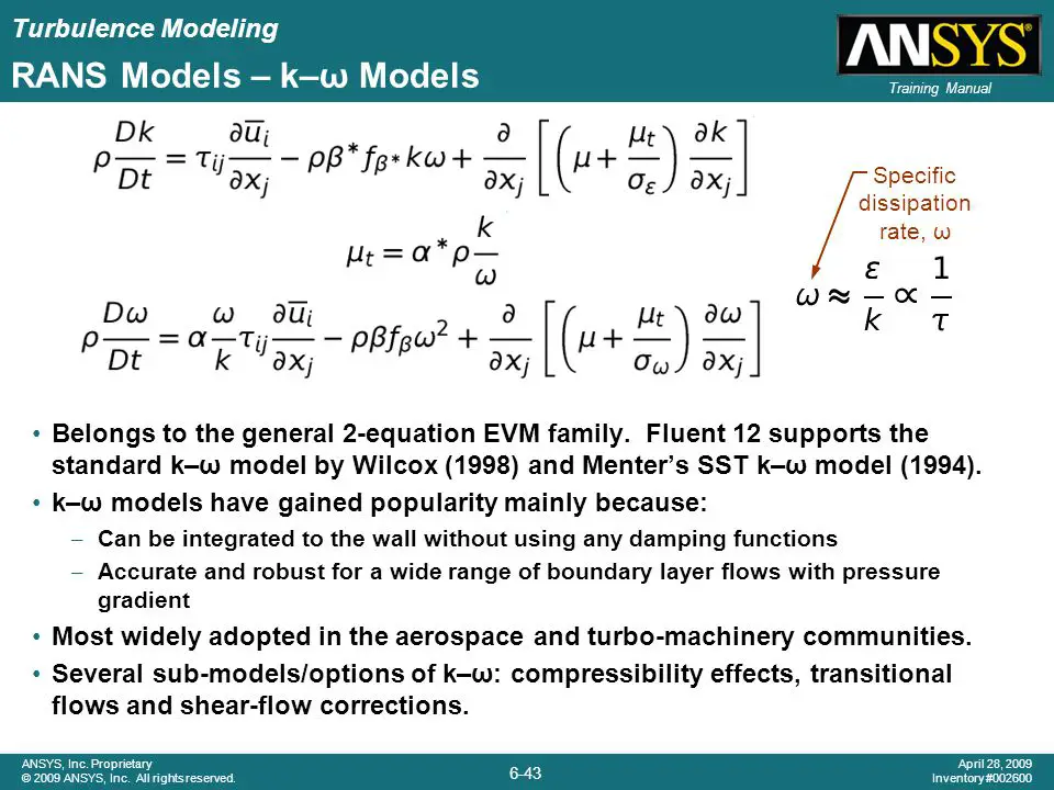 Pros and Cons of k-w SST Model